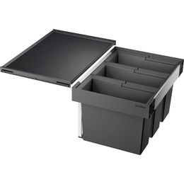Blanco M&uuml;lltrennsystem &raquo;Flexon II 60/3&laquo; 3 Beh&auml;lter Kunststoff, Stahlblech, 600 mm Untermass schwarz Kunststoff B/H/T: 40cm x 37cm x 56cm, 45 l