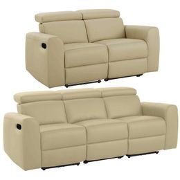 Home Affaire Polstergarnitur &raquo;Sentrano&laquo; Set, 2 tlg. auch mit elektrischer Funktion mit USB-Anschlu&szlig;, in 4 Bezugsvarianten beige Kunstleder,