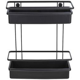 Wenko Badregal &raquo;Molinella&laquo; 2 Etagen, Extra tiefe K&ouml;rbe schwarz Edelstahl, Kunststoff B/H/T: 30cm x 35cm x 14cm