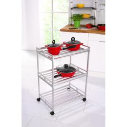 Ruco Regalwagen Aluminium/Kunststoff, 3 Etagen silber Aluminium B/H/T: 40cm x 74cm x 60cm