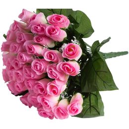 Kunstblume &raquo;Rosenstrau&szlig; mit 36 Rosen&laquo; pink Kunststoff &Oslash;/H: 30cm x 45cm