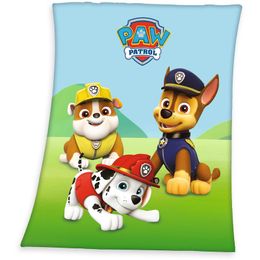 PAW PATROL Kinderdecke &raquo;Paw Petrol&laquo; mit Motiv, Kuscheldecke blau Kunstfaser B/L: 130cm x 160cm