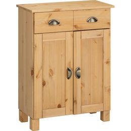 Home Affaire Unterschrank &raquo;Oslo&laquo; beige Massivholz B/H/T: 60cm x 80cm x 30cm, Schubladen: 1 Stk. T&uuml;ren: 2 Stk.