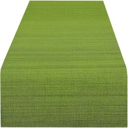 Delindo Lifestyle Tischl&auml;ufer &raquo;SAMBA&laquo; Fleckabweisend, UV-best&auml;ndig, 230 g/m&sup2; gr&uuml;n Polyester B/L: 140cm x 40cm, rechteckig