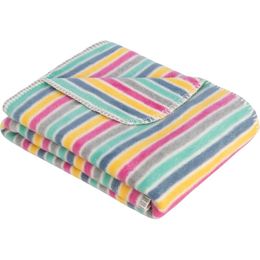 s.Oliver Wohndecke &raquo;Jacquard Decke s.Oliver Junior&laquo; gestreift, Kuscheldecke blau Mischgewebe B/L: 75cm x 100cm