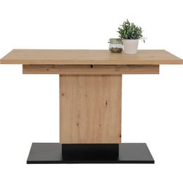 Hela S&auml;ulen-Esstisch &raquo;Lorena T&laquo; ausziehbar 120-180 cm schwarz B/H/T: 60cm x 76cm x 80cm, Synchronauszug