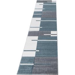 Ayyildiz Teppiche L&auml;ufer &raquo;Hawaii 1310&laquo; rechteckig 13 mm H&ouml;he handgearbeiteter Konturenschnitt, 80cm x 300cm (BxL) blau Kunstfaser