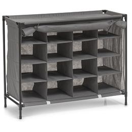 zeller Schuhregal mit 16 F&auml;chern grau Vlies B/H/T: 84cm x 66cm x 35cm, 16 Stk.