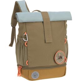 L&auml;ssig L&auml;ssig Damen L&Auml;SSIG Kinderrucksack &raquo;Nature, Mini Rolltop Backpack, Olive&laquo; Reflektoren aus recycelten PET-Flaschen gr&uuml;n B/H/T: 23cm x 33cm x 11cm