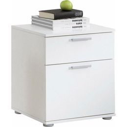 FMD Nachtkommode Nachttisch wei&szlig; B/H/T: 45cm x 53cm x 38cm, 2 Stk.