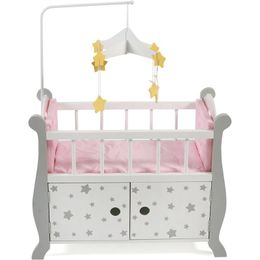 Bayer Chic 2000 CHIC2000 Puppenbett &raquo;Stars Grau&laquo; aus Holz mit Mobile grau Einheitsgr&ouml;&szlig;e Puppenbett