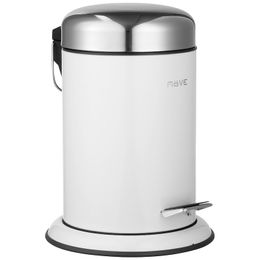 M&ouml;ve Kosmetikeimer &raquo;Treteimer Push&laquo; 3 Liter, wei&szlig; wei&szlig; Edelstahl B/H/T: 22cm x 29,5cm x 22cm, 3 l