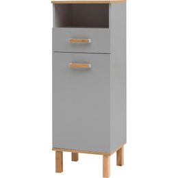 Schildmeyer Midischrank &raquo;Padua&laquo; F&uuml;&szlig;e aus Massivholz grau Holzwerkstoff platingrau, B/H/T: 40,4cm x 114,5cm x 35cm, Schubladen: 1 Stk. T&uuml;ren: 1 Stk.
