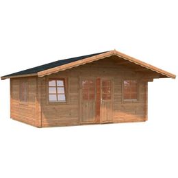 Palmako Gartenhaus &raquo;Helena&laquo; 18,6 qm braun Massivholz Fu&szlig;boden im Gartenhaus, ohne Dacheindeckung