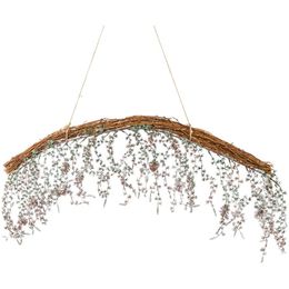 Creativ deco Winterliche Kunstpflanze &raquo;Weihnachtsdeko&laquo; Reisigbogen mit Zweige in geeister Optik, L&auml;nge 78 cm gr&uuml;n Kunststoff B/H/L: 78cm