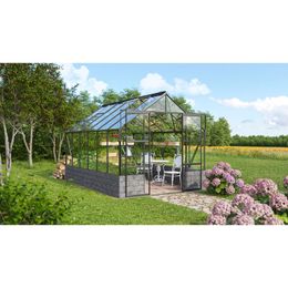 Vitavia Gew&auml;chshaus &raquo;Cassandra 9900&laquo; Alu-Profile, Trockenmauersteine, 3 mm Einscheibensicherheitsglas schwarz B/H/T: 257cm x 249cm x 385,3cm