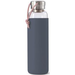 black+blum Trinkflasche stylisch und auslaufsicher, 600 ml grau Glas 600ml