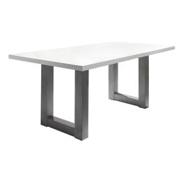 M&auml;usbacher Esstisch &raquo;Mister&laquo; Gestell in U-Form wei&szlig; B/H/T: 180cm x 75cm x 90cm, Gestell: Graphitfarben