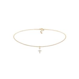 Elli Damen Collier &raquo;Choker Kreuz Religion Zirkonia 925 Silber&laquo; gold