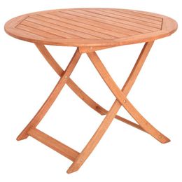Merxx Gartentisch &Oslash; 100 cm, H&ouml;he: 75 cm, klappbar beige B/H/T: 100cm x 75cm x 100cm