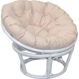 Home Affaire Rattanstuhl &raquo;Papasansessel&laquo; () aus geflochtenem Rattan, in verschiedenen Gr&ouml;&szlig;en (80-110 cm) wei&szlig; Kissenbezug 100% Polyester;Kissen mit 
