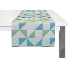 WIRTH Tischl&auml;ufer &raquo;BERLARE&laquo; blau Baumwolle, Polyester B/L: 40cm x 150cm, eckig