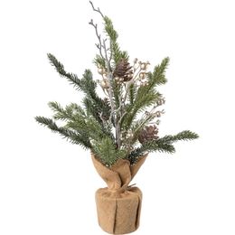 Creativ green K&uuml;nstlicher Weihnachtsbaum &raquo;Weihnachtsdeko, k&uuml;nstlicher Christbaum, Tannenbaum&laquo; mit Zapfen, Beeren und Deko-Ast gr&uuml;n Kunststoff H: 45cm 