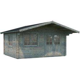 Palmako Gartenhaus &raquo;Helena&laquo; 15,1 qm grau Massivholz Fu&szlig;boden im Gartenhaus, ohne Dacheindeckung