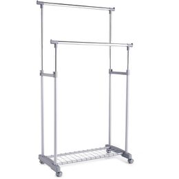 zeller Kleiderst&auml;nder auf Rollen, h&ouml;henverstellbar 93,5-170 cm silber Kunststoff, Metall Einheitsgr&ouml;&szlig;e