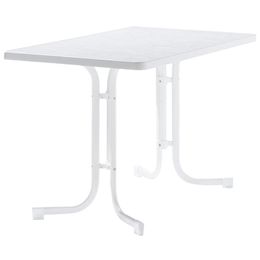 SIEGER Gartentisch wei&szlig; B/H/T: 70cm x 72cm x 115cm