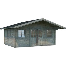 Palmako Gartenhaus &raquo;Helena&laquo; 18,6 qm grau Massivholz Fu&szlig;boden im Gartenhaus, ohne Dacheindeckung