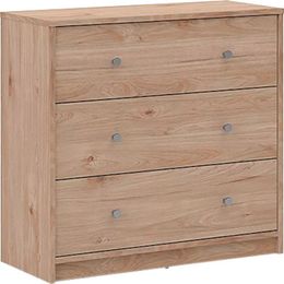 Home Affaire Schubkastenkommode Stauraum, Knopfgriffe, einfache Selbstmontage, 72,4 x 68,3 x 30,1 cm beige Holzwerkstoff