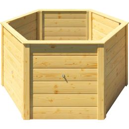 Weka Hochbeet &raquo;Elementhochbeet 6-Eck&laquo; 6-Eck, BxTxH: 120x120x68,5 cm beige Massivholz B/H/T: 120cm x 68,5cm x 120cm