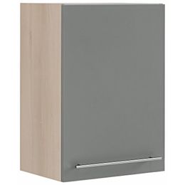 Optifit H&auml;ngeschrank &raquo;Bern&laquo; Breite 50 cm, 70 cm hoch, mit 1 T&uuml;r, mit Metallgriff grau akaziefarben, B/H/T: 50cm x 70,4cm x 34,9cm, T&uuml;ren: 1 Stk.