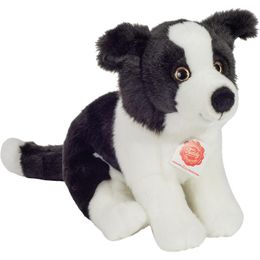 HERMANN TEDDY ORIGINAL Kuscheltier &raquo;Border Collie Welpe sitzend 25 cm&laquo; zum Teil aus recyceltem Material schwarz Einheitsgr&ouml;&szlig;e Kuscheltier