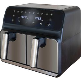 Unold Elektro Hei&szlig;luftfritteuse &raquo;Doppelkammer TWIN ZONE 58685&laquo; 1700 W Fassungsverm&ouml;gen 8 l schwarz Einheitsgr&ouml;&szlig;e Hei&szlig;luftfritteuse
