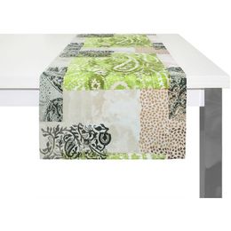 WIRTH Tischl&auml;ufer &raquo;JOLANDA&laquo; gr&uuml;n Polyester B/L: 40cm x 150cm, eckig