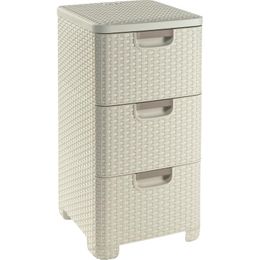 curver Kommode &raquo;Schubladenturm STYLE&laquo; creme beige Kunststoff B/H/T: 38cm x 60cm x 33cm, 3 Stk.