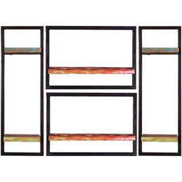Sit Wandregal &raquo;Riverboat&laquo; Set bunt Massivholz, Metall B/H/T: 110cm x 75cm x 25cm