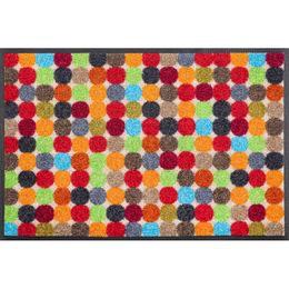 wash+dry by Kleen-Tex Fu&szlig;matte &raquo;Mikado Dots&laquo; rechteckig 7 mm H&ouml;he Schmutzfangmatte, rutschhemmend, waschbar bunt Kunstfaser B : 40cm 1 Stk., 7mm, L: 