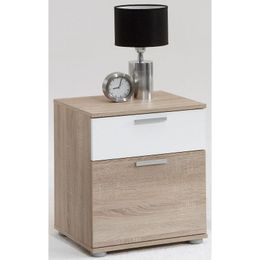 FMD Nachtkommode Nachttisch wei&szlig; B/H/T: 45cm x 53cm x 38cm, 2 Stk.