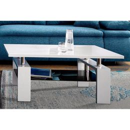 PAROLI Couchtisch in Hochglanz-Optik wei&szlig; B/H/T: 100cm x 43cm x 60cm