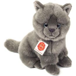 HERMANN TEDDY ORIGINAL Kuscheltier &raquo;Kart&auml;user Katze sitzend grau, 20 cm&laquo; zum Teil aus recyceltem Material grau Kuscheltier