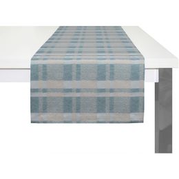 WIRTH Tischl&auml;ufer &raquo;LAUFENBERG&laquo; blau Baumwolle, Polyester B/L: 40cm x 150cm, eckig