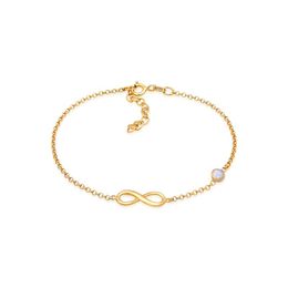Elli Damen Armband &raquo;Infinity Unendlich Zeichen Mondstein 925 Silber&laquo; gold