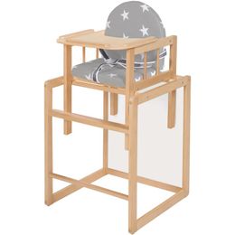 Roba Kombihochstuhl &raquo;Little Stars&laquo; () zur Kindersitzgarnitur umbaubar beige Massivholz B/H/T: 46cm x 88cm x 44cm