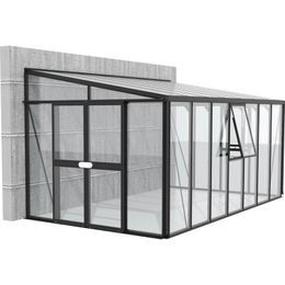 Vitavia Anlehngew&auml;chshaus &raquo;Helena 11900&laquo; Alu-Profile, 3 mm Sicherheitsglas, Dach 10 mm Hohlkammerplatten schwarz B/H/T: 460cm x 266cm