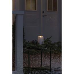 Konstsmide LED-Kerze LED Kerze cremewei&szlig;, mit 3D Flamme und geschmolzener Kante beige
