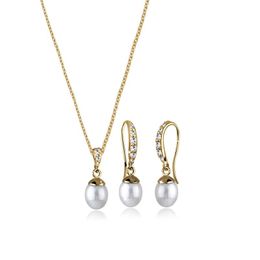 Elli Damen Schmuckset &raquo;Elegant Perle Kristalle 925 Silber&laquo; () gold