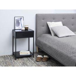 ACTONA GROUP Nachttisch Metallgestell, Industrie-Look, Schublade und Einlegeboden, H: 63 cm schwarz B/H/T: 42cm x 63cm x 35cm